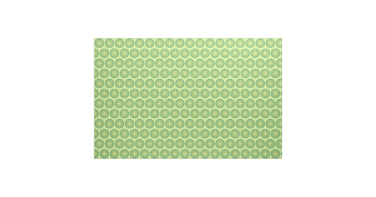 Lime Fruit Slices Pattern Fabric | Zazzle