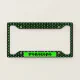 Lime Green and Black Polka Dot Pattern with Name License Plate Frame ...