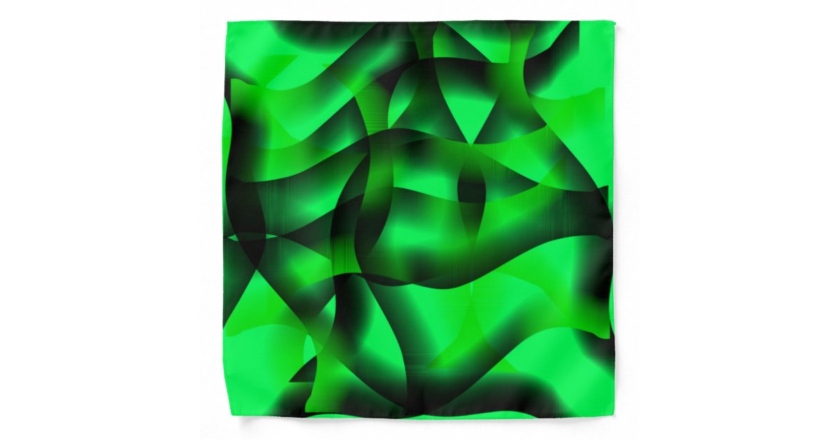 Lime green and black undulation, with shadow? bandana | Zazzle