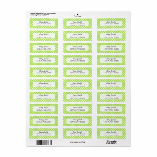 Lime Green and White Polka Dots Label | Zazzle