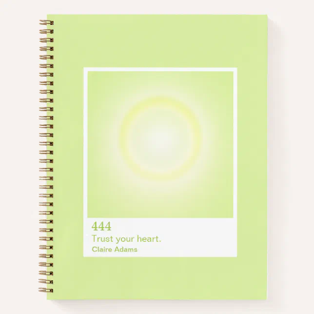 Lime Green Aura Swatch Angel Number Notebook | Zazzle