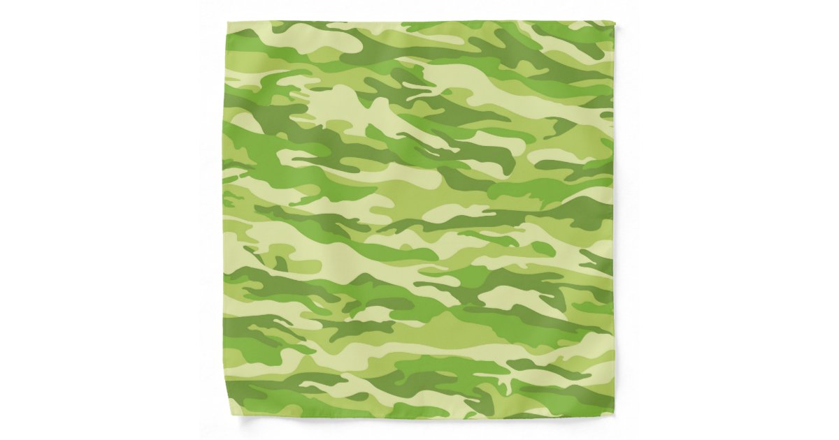 Lime Green Camo Pattern Bandana | Zazzle
