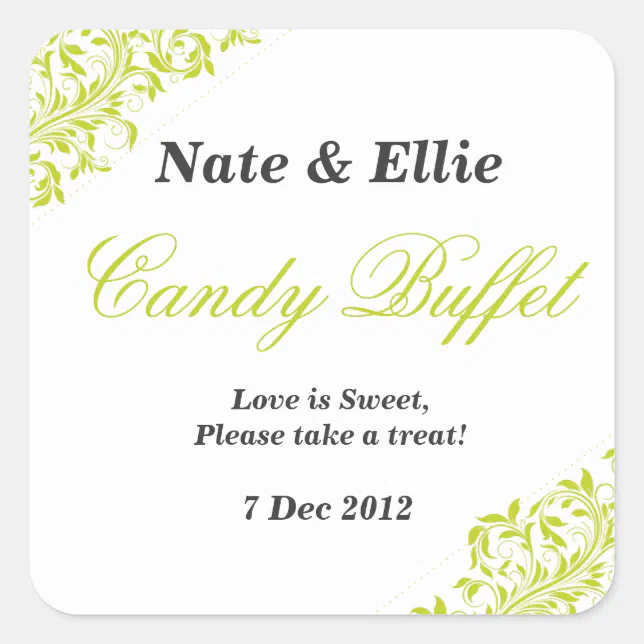 Lime green candy buffet Sticker | Zazzle
