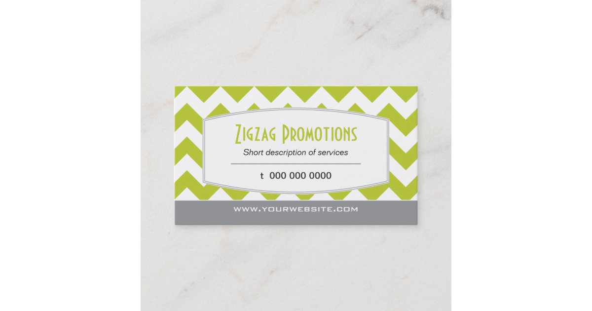 Lime Green Chevron Business Card | Zazzle