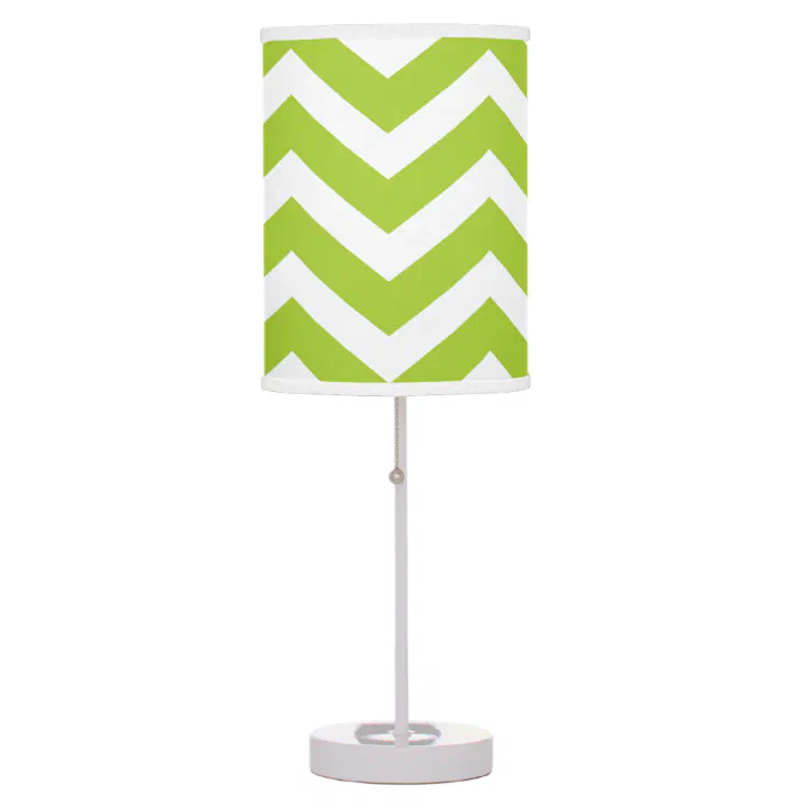 Lime Green Chevron Table Lamp | Zazzle
