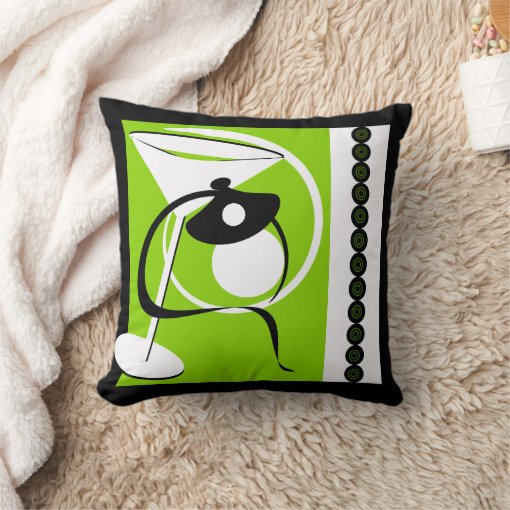 Lime Green Martini Abstract American MoJo Pillow | Zazzle