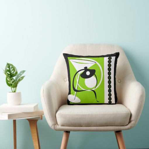 Lime Green Martini Abstract American MoJo Pillow | Zazzle