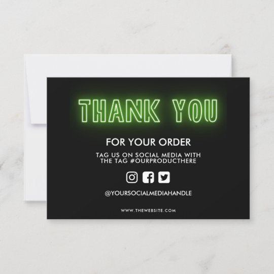 Lime Green Neon Sign Thank you Media Insert | Zazzle.com