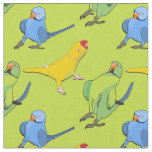 Green Parrot Pattern Fabric | Zazzle
