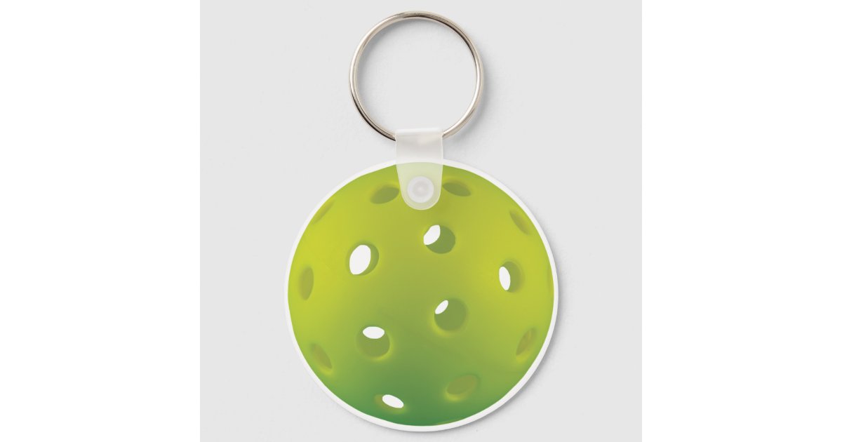 Lime green pickleball keychain | Zazzle