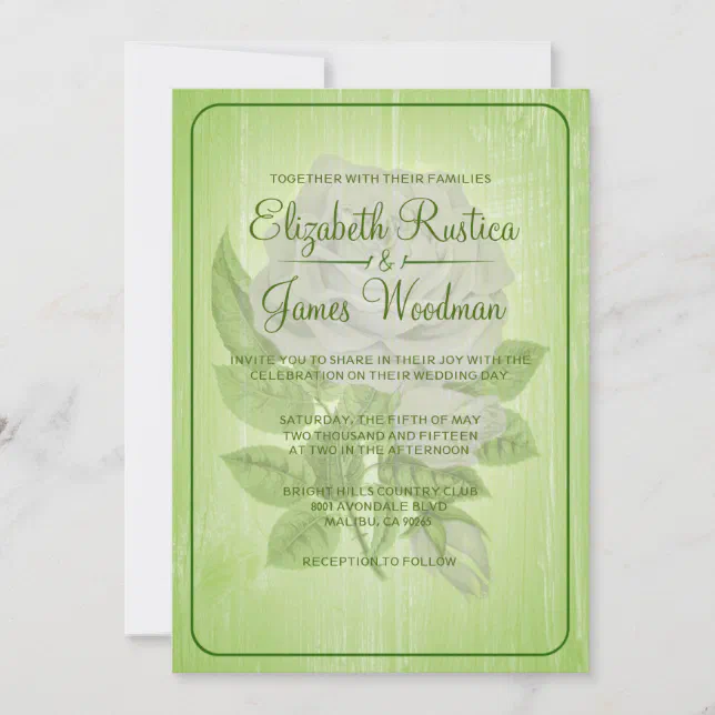 Lime Green Rustic Floral Wedding Invitations | Zazzle