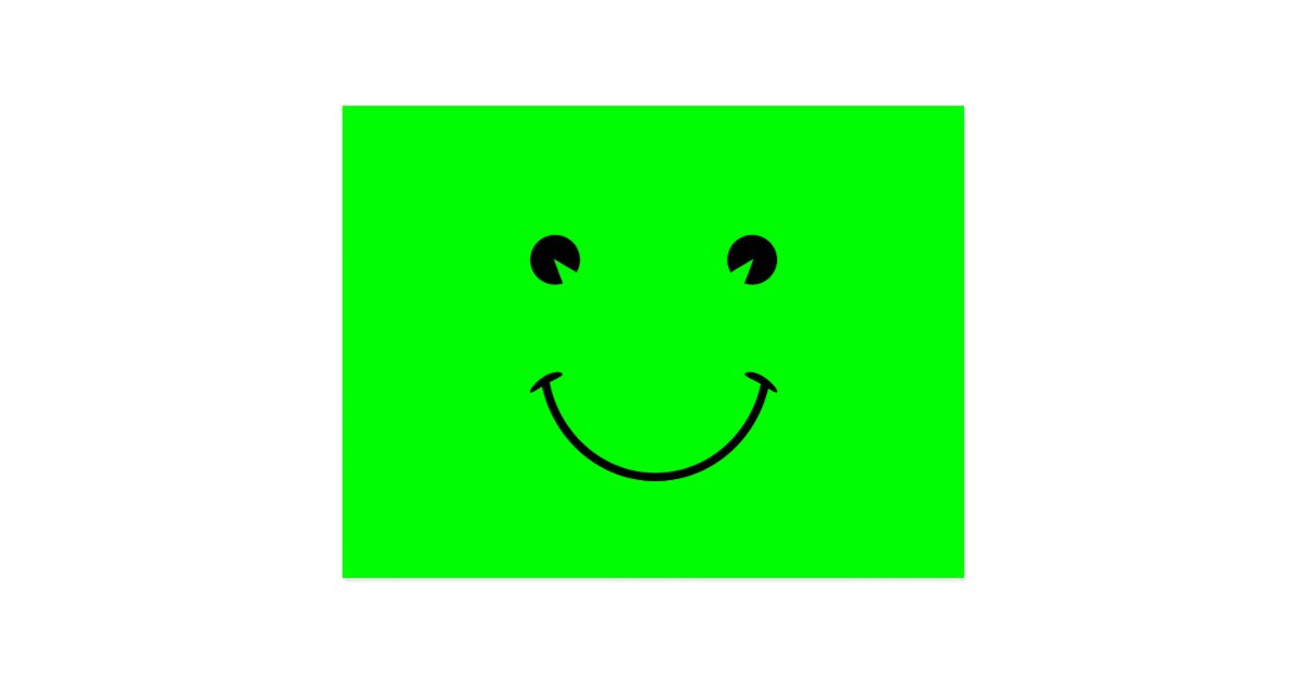 Lime Green Smile Postcard | Zazzle