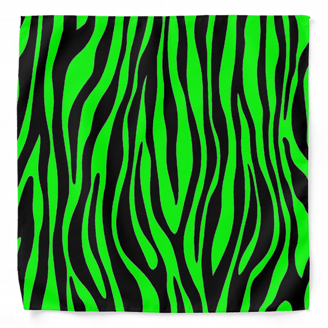Lime Green Zebra Bandana | Zazzle