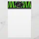 Lime Green Zebra Stripes Monogrammed Stationery | Zazzle