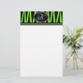 Lime Green Zebra Stripes Monogrammed Stationery | Zazzle