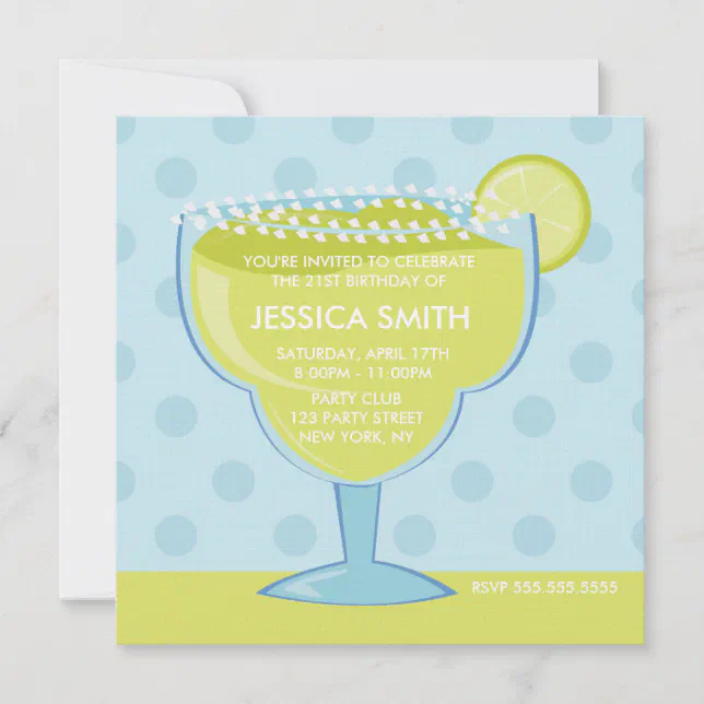 Lime Margarita Birthday Invitation | Zazzle