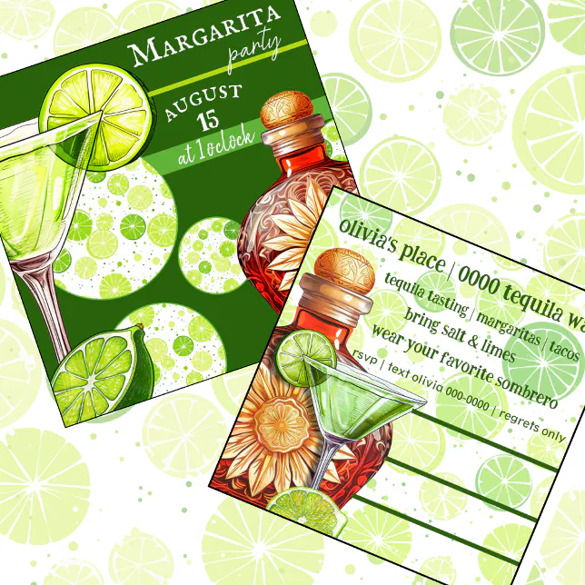 Lime | Margarita Happy Hour | Party Invitation | Zazzle