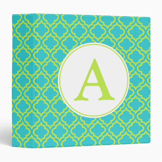 Lime Monogram Teacher's School Binder Scrapbook | Zazzle