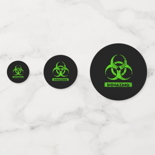 Lime Neon Green Bio-Hazard Chemicals Graphic Confetti | Zazzle