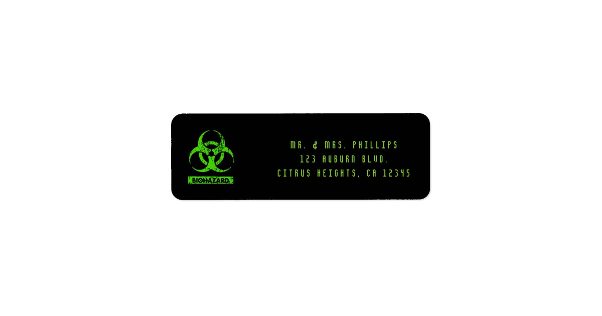 Lime Neon Green Bio-Hazard Chemicals Graphic Label | Zazzle