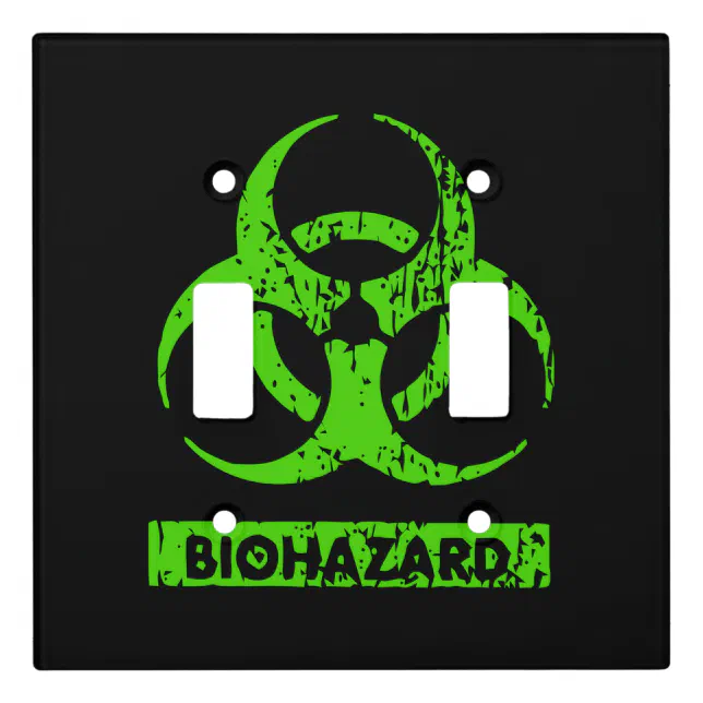 Lime Neon Green Bio-Hazard Chemicals Graphic Light Switch Cover | Zazzle