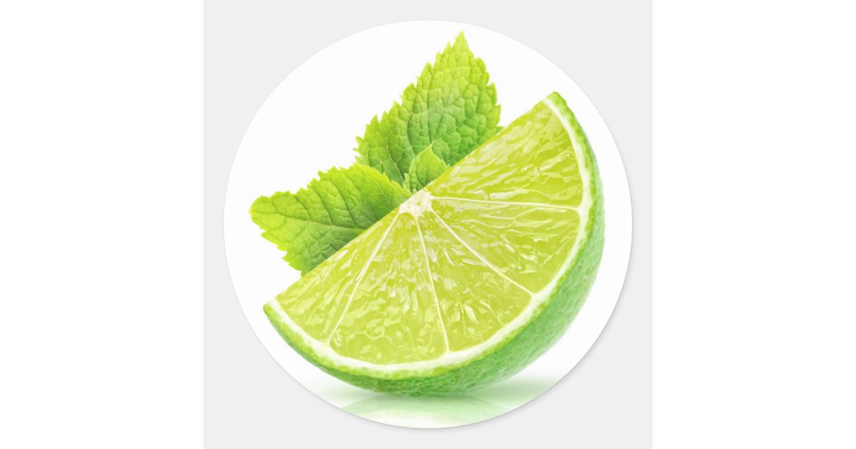 Lime slice classic round sticker | Zazzle