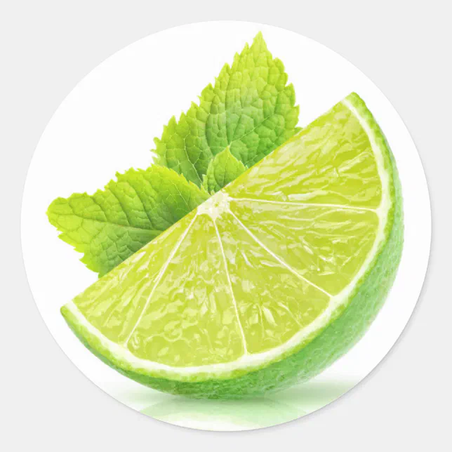 Lime slice classic round sticker | Zazzle