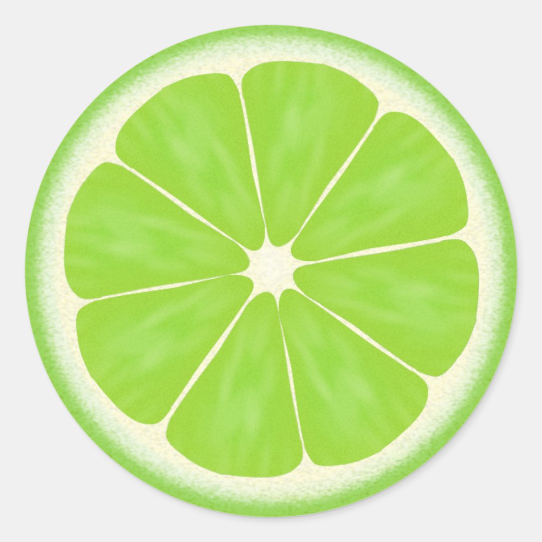 Lime slice fun cartoon food sticker | Zazzle