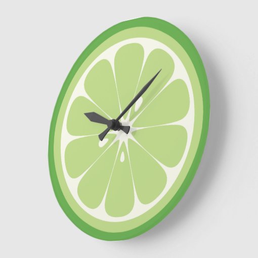 Lime Slice Large Clock | Zazzle
