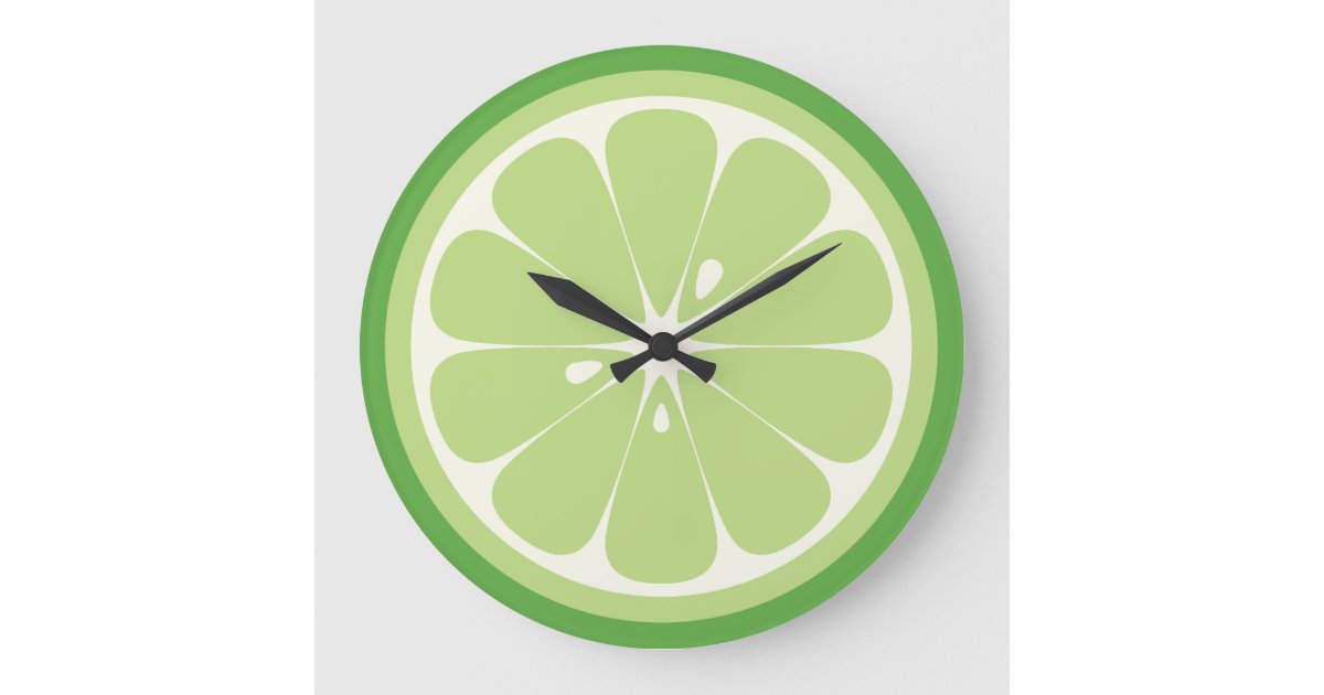 Lime Slice Large Clock | Zazzle