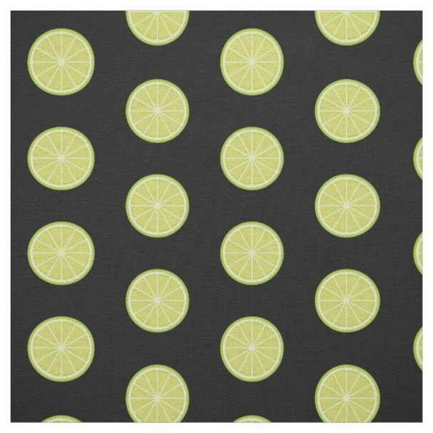 Lime Fruit Slices Pattern Fabric | Zazzle