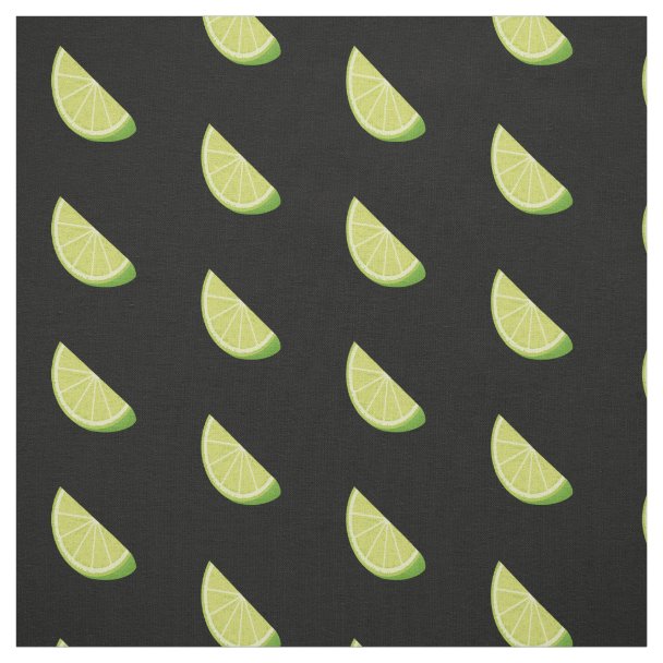 Pattern Of Green Lime Slices Fabric | Zazzle