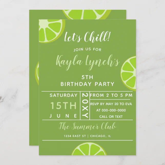 Lime summer party invitation | Zazzle