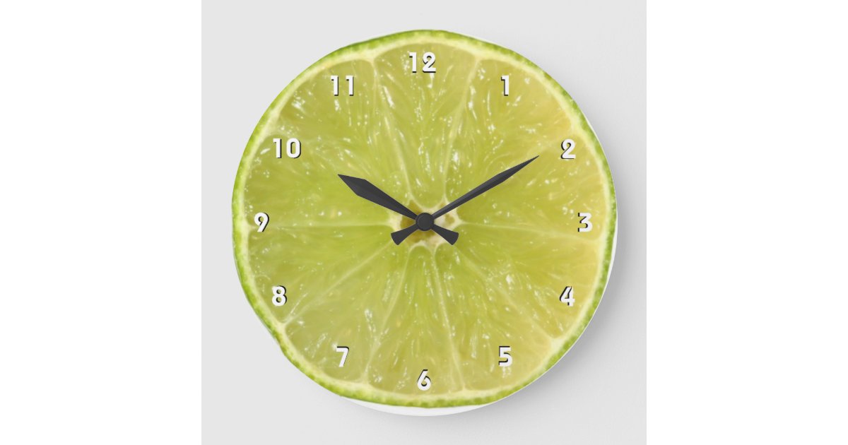 Lime Wall Clock with numbers | Zazzle