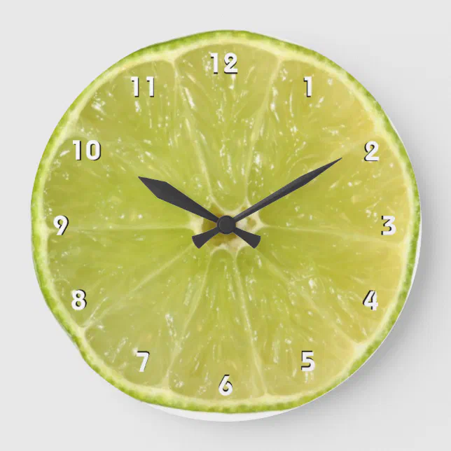 Lime Wall Clock with numbers | Zazzle