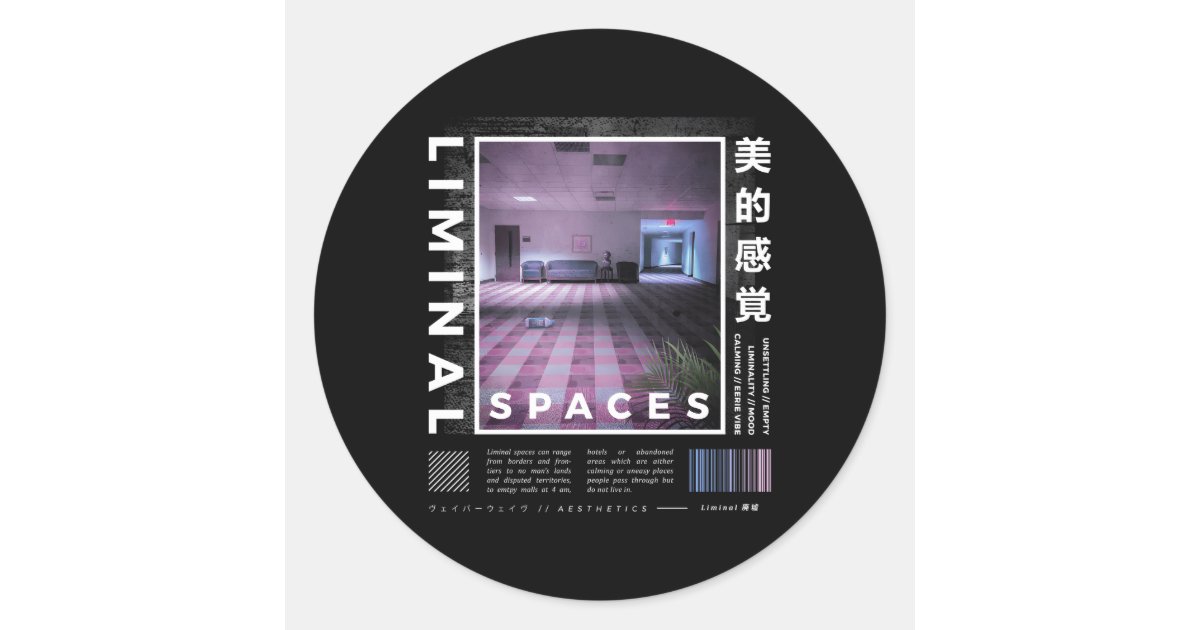 Liminal Spaces Vaporwave Classic Round Sticker | Zazzle
