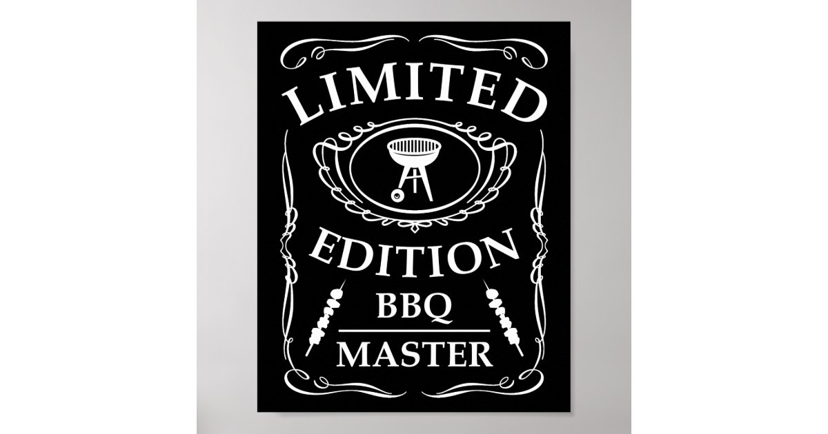 Limited Edition BBQ Master Smoker Grill Barbecue Poster | Zazzle