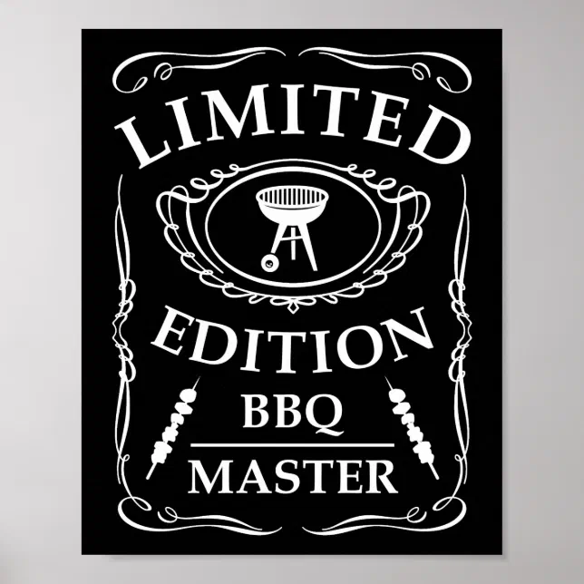 Limited Edition BBQ Master Smoker Grill Barbecue Poster | Zazzle