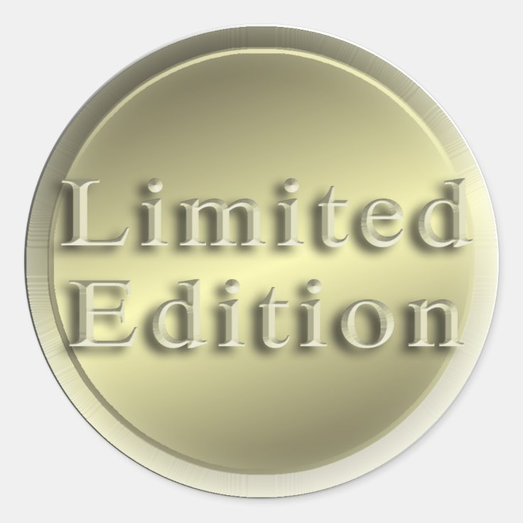Limited Edition. Gold Classic Round Sticker | Zazzle
