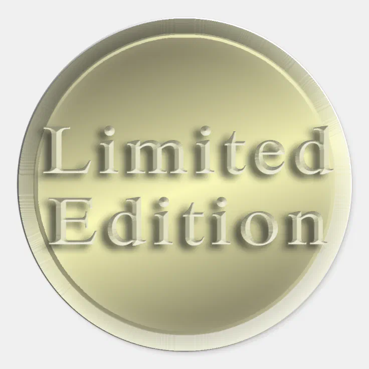 Limited Edition. Gold Classic Round Sticker | Zazzle