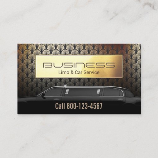 Limo & Car Service Modern Gold Limousine Driver Business Card | Zazzle