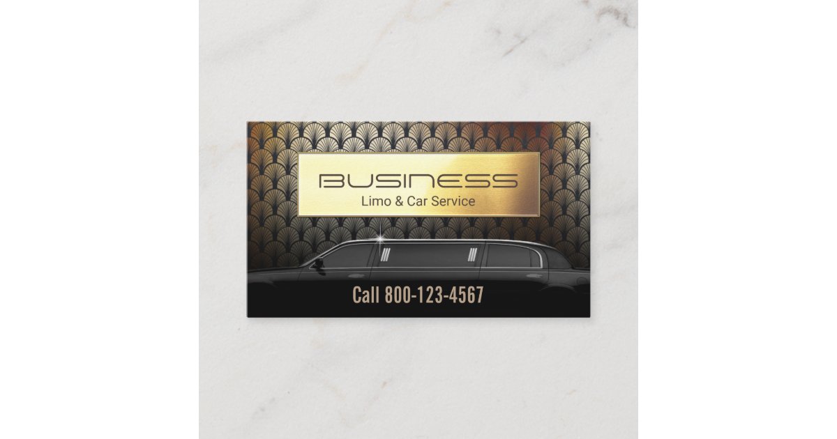 Limo & Car Service Modern Gold Limousine Driver Business Card | Zazzle