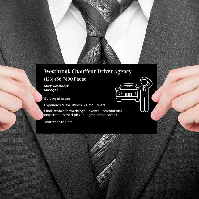 Limo Driver And Chauffeur Service Business Card | Zazzle