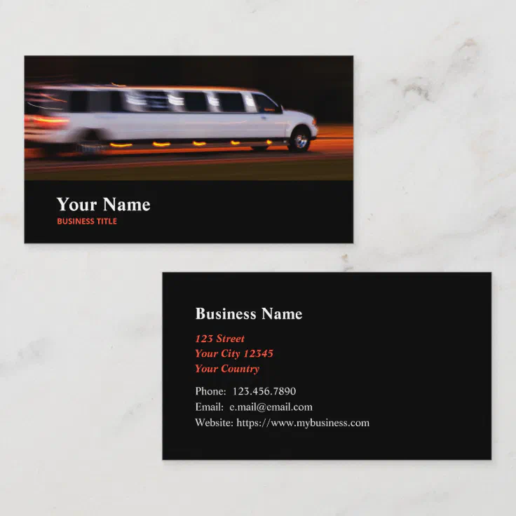 Limo Driver Limousine Chauffeur Car Driver Business Card | Zazzle