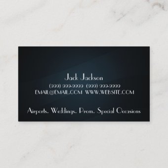 Limo, Limousines Service, Taxi Driver Business Business Card | Zazzle