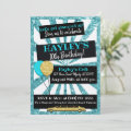 Limo Party VIP Pass Teal & gold Glitter invitation | Zazzle
