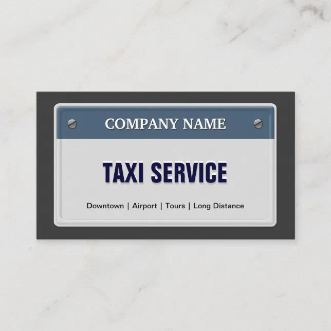Limo & Taxi Service - Cool Licensed Plate Business Card | Zazzle