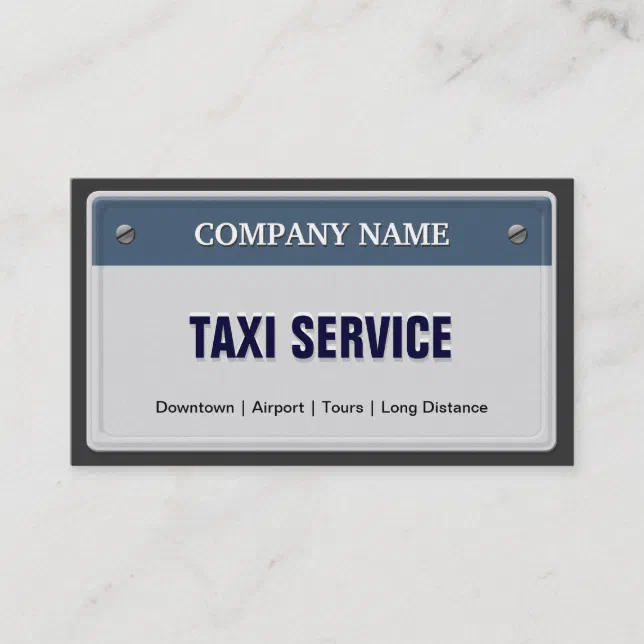 Limo & Taxi Service - Cool Licensed Plate Business Card | Zazzle