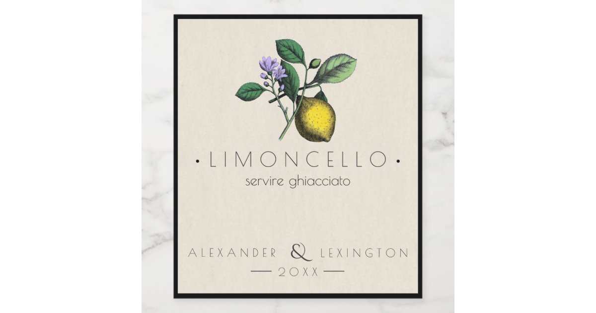 Limoncello Bottle Label | | Zazzle