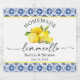 Limoncello Calligraphy Blue Tile Watercolor Lemons Liquor Bottle Label ...